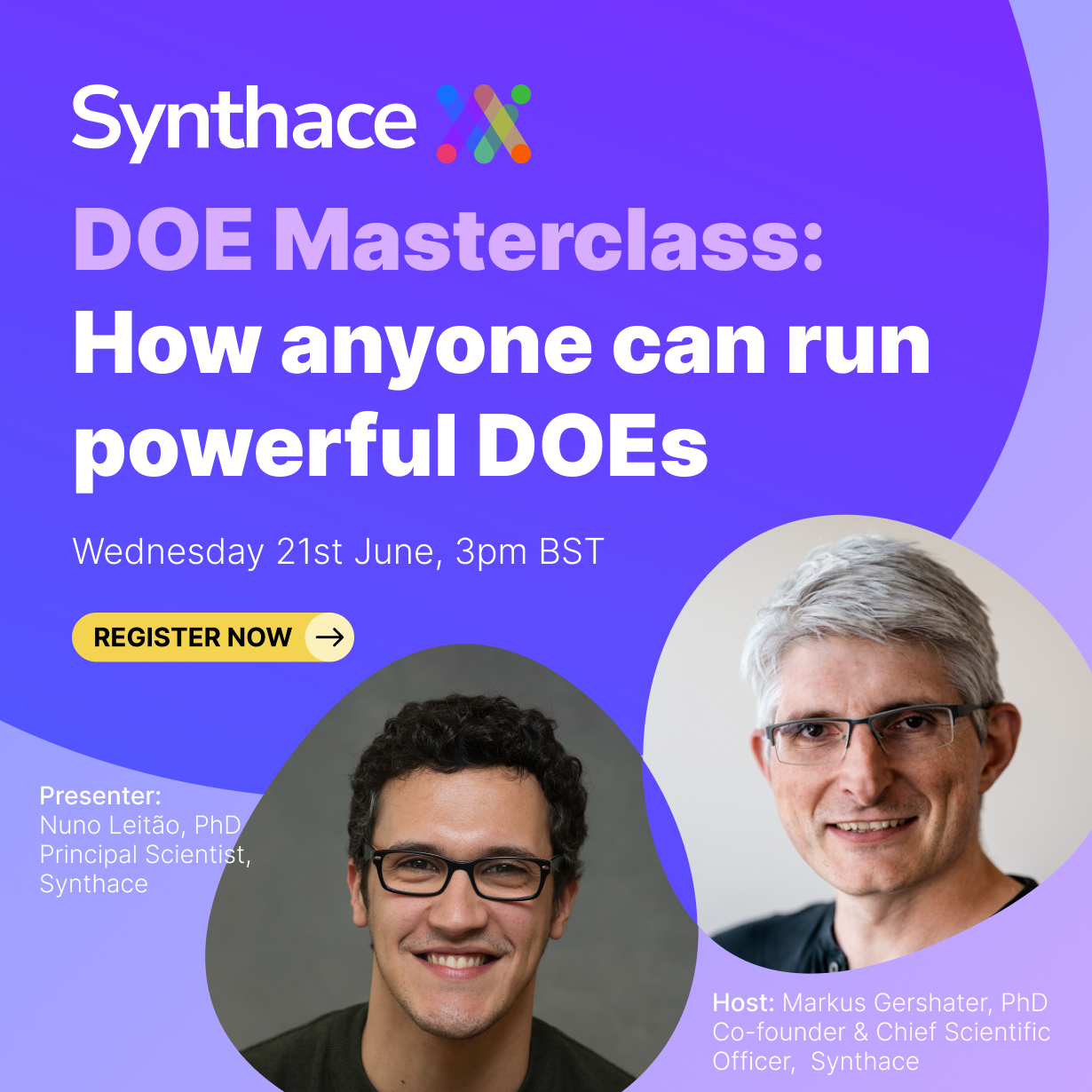 Webinar Registration: DOE Masterclass: Anyone Can Run DOEs | Synthace
